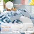 Coastal Sea Whale Full Size Bed Set,Ocean Creature on Blue Bubble ...