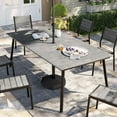 Pellebant 82in Outdoor Patio Dining Table, Rectangular Wooden-Like Top ...