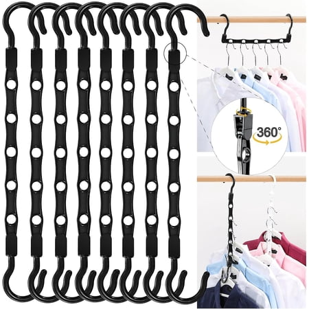 10 piece set of sturdy hanger storage racks, plastic space saving ...