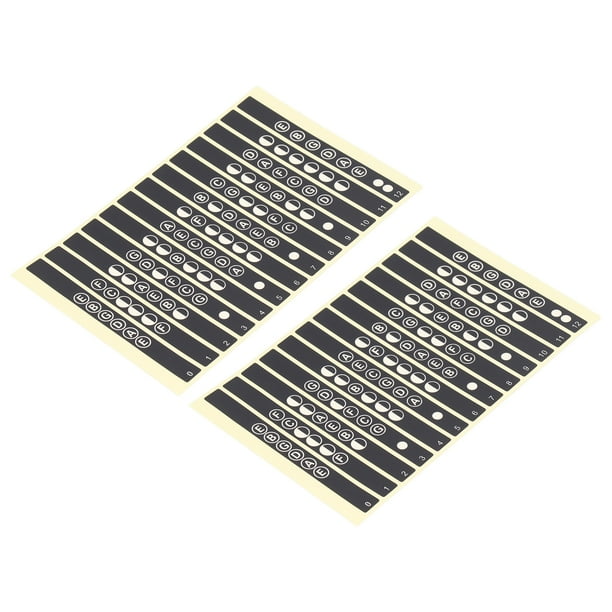 10 Sheet Guitar Fretboard Stickers Adhesive Fingerboard Frets Coded ...