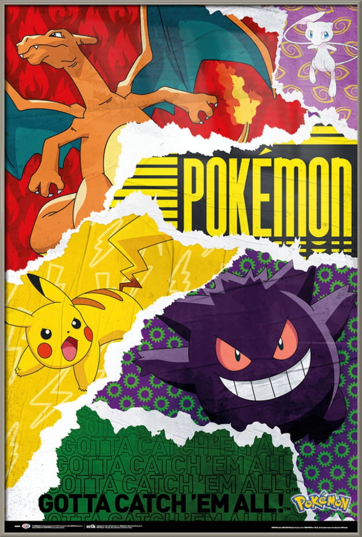 Pokemon - Framed TV / Gaming Poster (Gotta Catch Em All - Montage) (24 ...