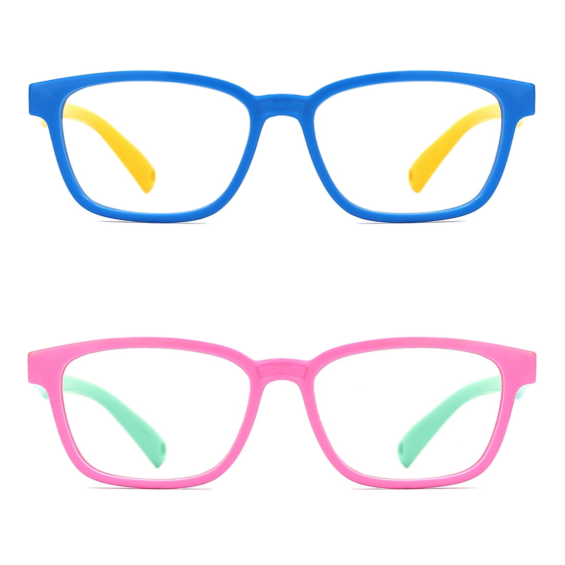 TIJN Kids Girls Blue Light Blocking Computer Glasses Flexible Silicone ...