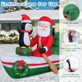 7FT Christmas Inflatable Santa Rowing Boat with Penguin/Christmas Tree ...