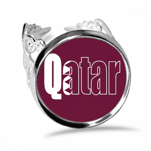 Qatar Country Flag Name Ring Adjustable Love Wedding Engagement ...
