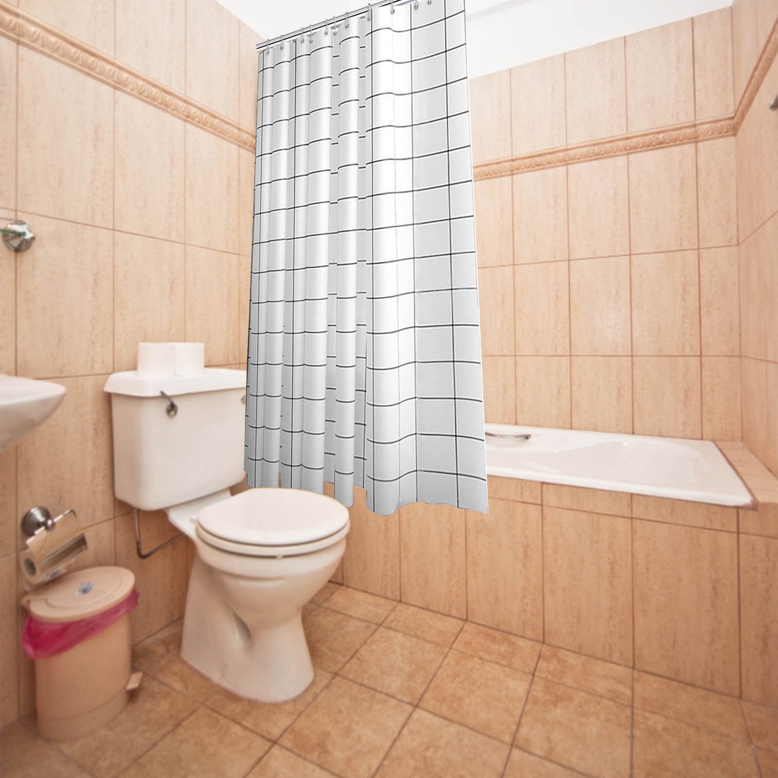 Click here for Boovnll Premium Shower Curtain  Modern White Latti... prices