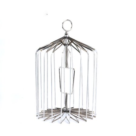 Gold & Silver Steel Appearing Bird Cage - Small Size (Dove Appearing ...