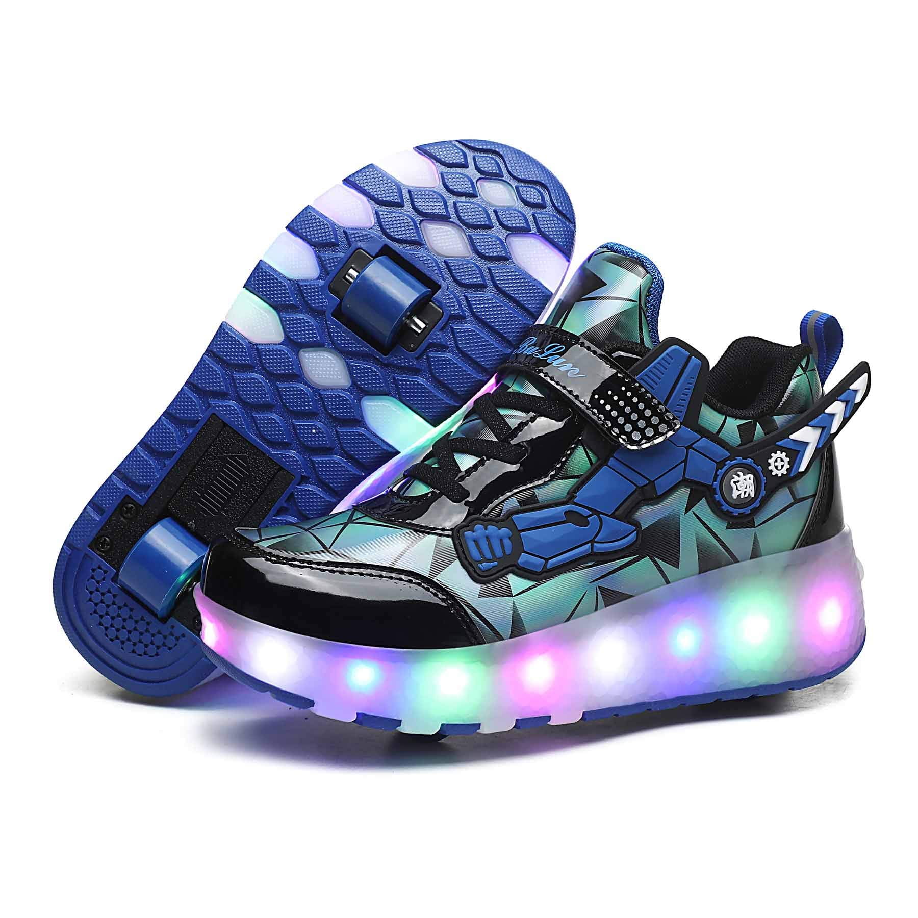 YUNICUS Roller Skate Shoes LED Light Up Shoes with Wheels Roller Shoes ...
