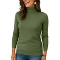 Qwertyu Sweaters for Women Turtleneck Sweater Pullover Solid Color ...