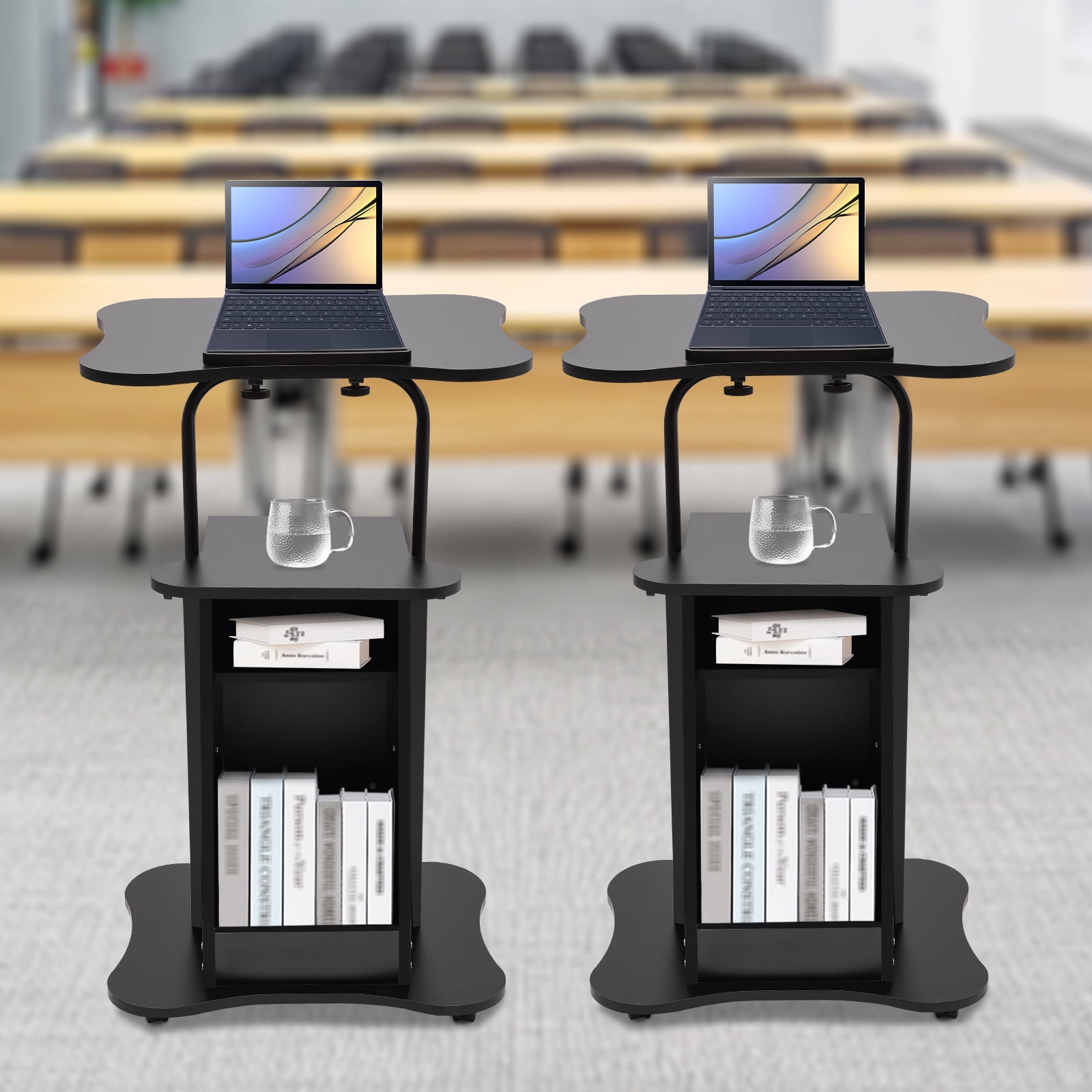 TOOL1SHOoo Portable Rolling Podium Mobile Standing Laptop Desk ...
