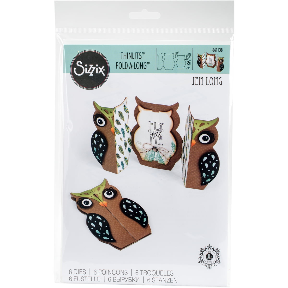 Sizzix Thinlits Dies By Jen Long 6/Pkg-Owl Fold-A-Long Card - Walmart ...
