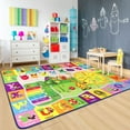 YJ.GWL Kids Educational Fun Rug Play Mat Soft Animal Learning Area Rugs ...