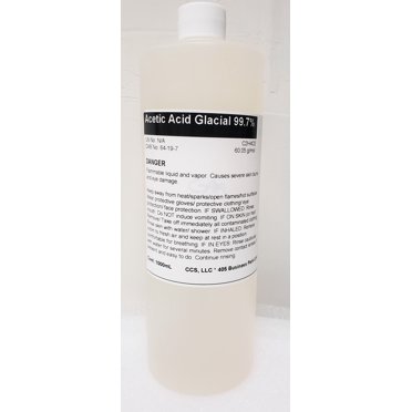 Glacial Acetic Acid - 99% Pure Ethanoic Acid (Acetic Acid) (Pint (16 fl ...