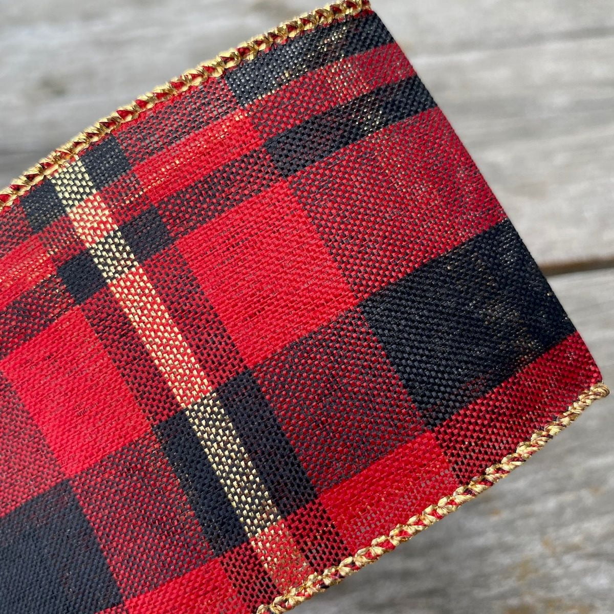 Black, Red & Gold Plaid Wired Ribbon - Walmart.com