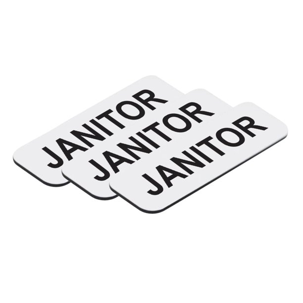 All Quality Badges Janitor 1 x 3" Name Tag, White (3 Pack) - Walmart.com