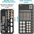 Battery Organizer Storage case with Tester can Hold 110 Battery Various ...