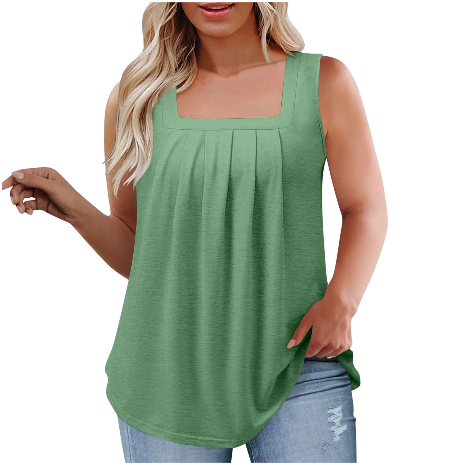 Click here for Wyongtao Womens Pleated Flowy Tank Tops Plus Size... prices