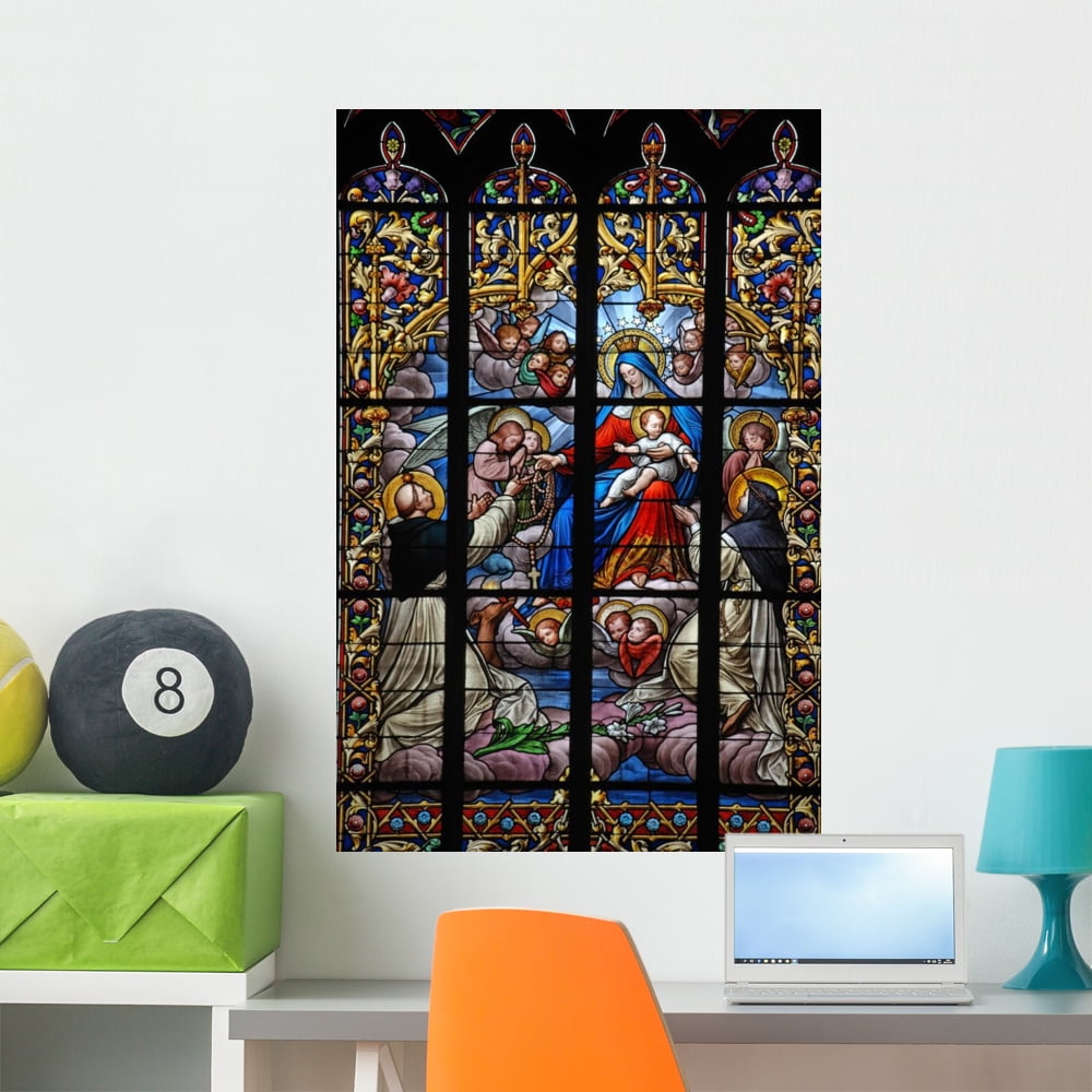 Virgin Mary and Jesus Wall Mural by Wallmonkeys Peel and Stick Graphic ...