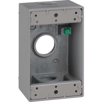 Southwire Single Gang 1/2 In., 3/4 In. 3-Hole Gray Weatherproof PVC ...