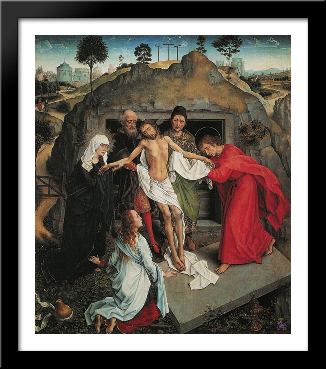 Lamentation Over the Dead Christ 28x32 Large Black Wood Framed Print ...
