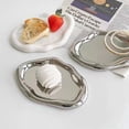 1pc Plating Porcelain Jewelry Display Plate Cosmetics Organizer Storage ...