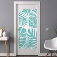 Aqua Teal Palm Leaves Window Privacy Film, Tropical Botanical ...