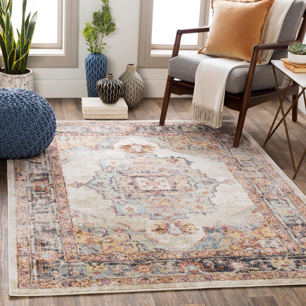 Mark&Day Area Rugs, 7x9 Zuidvelde Traditional Gray Cream Area Rug (6'7 ...