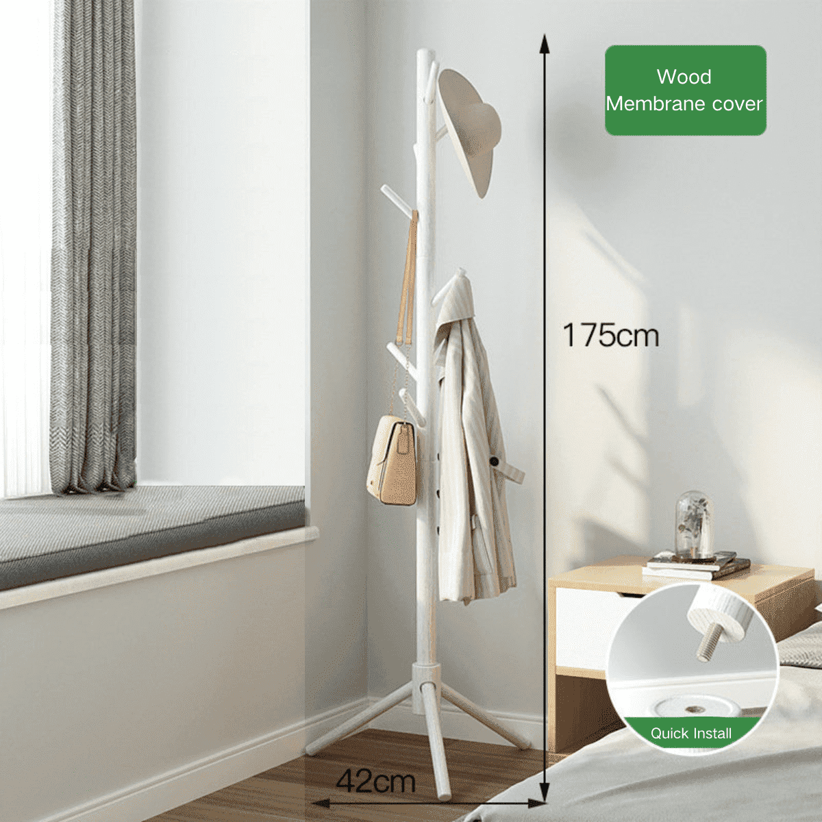 Click here for Jiarui Sturdy Wooden Coat Tree With 8 Hooks  Coat... prices