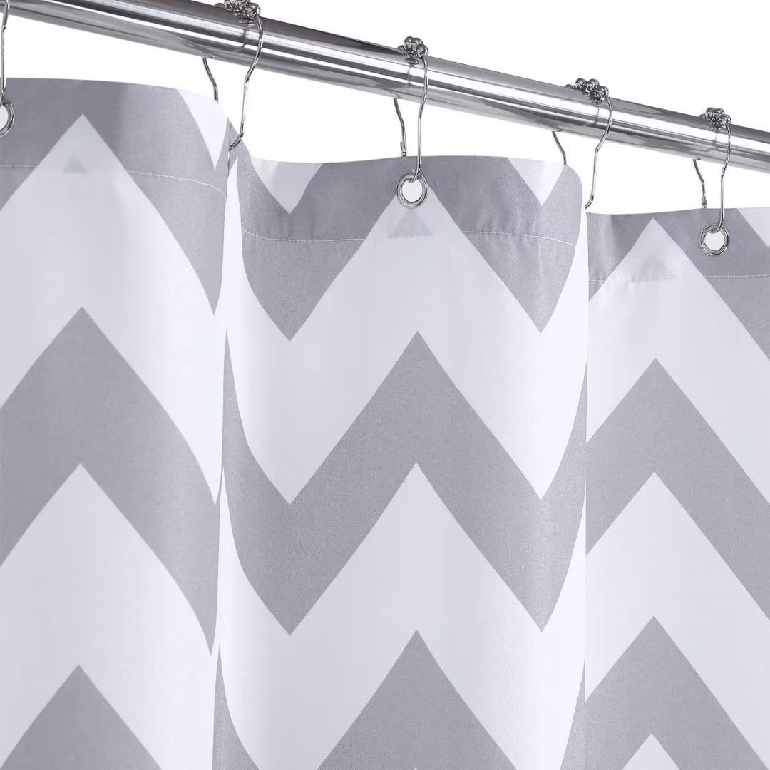 72"x78" Gray White Fabric Shower Curtain for Bathroom, Extra Long Hotel ...