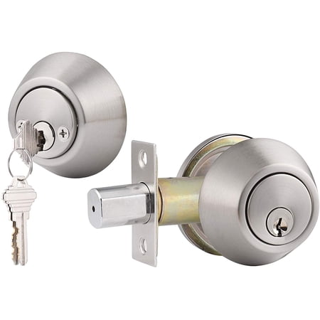 Double Cylinder Deadbolts Keyed on Both Side with Same Key in Satin ...