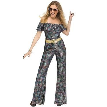 Disco 70s Womens Adult Dancing Diva Halloween Costume Dress-XS ...