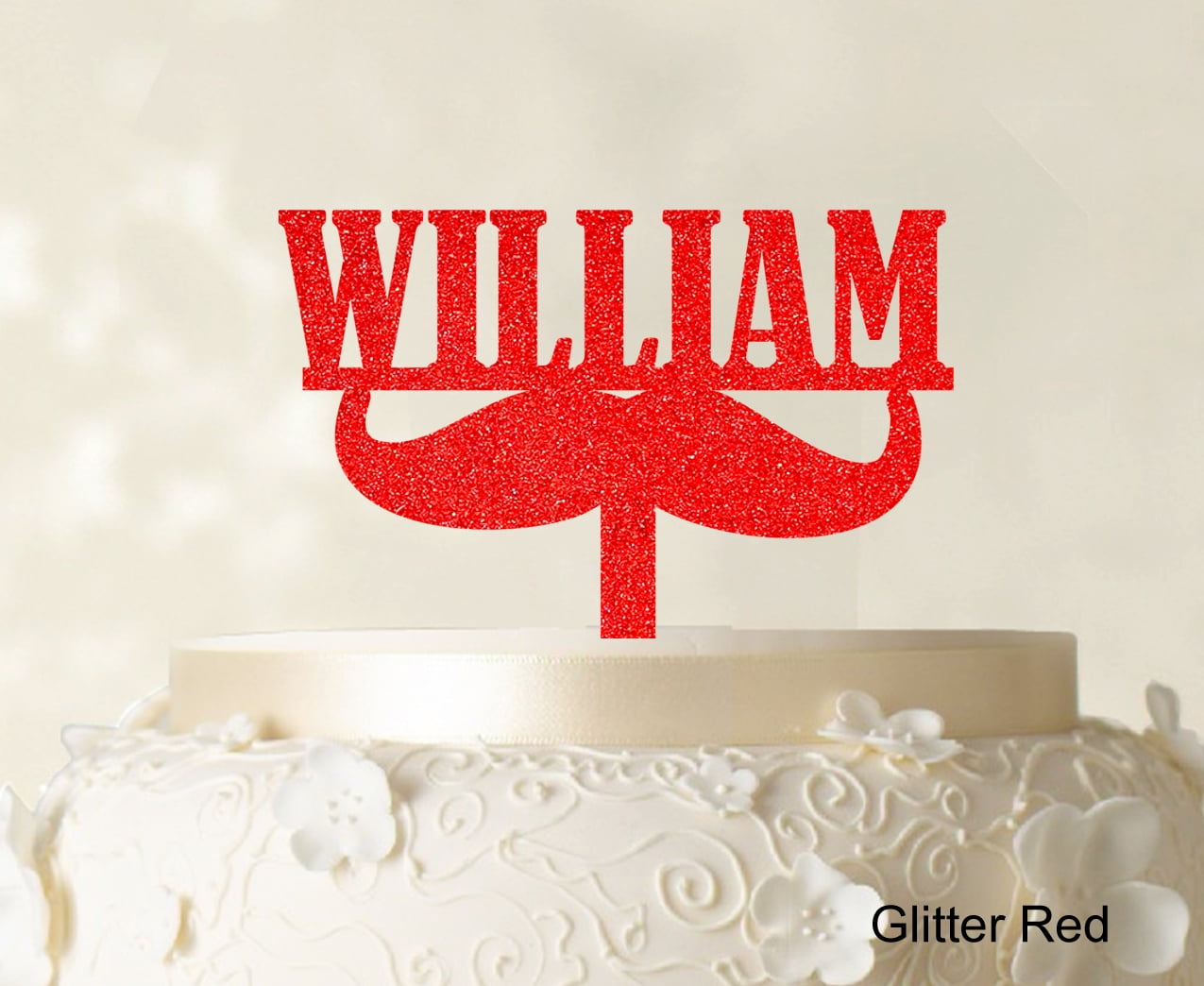 "Custom Name Cake Topper Personalized Glitter Red Cake Topper Color ...