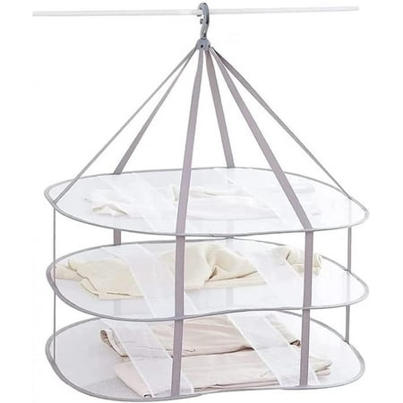 Drying Rack Mesh Foldable Sweater Dryer, 3Stage, FoldDown Hanging ...