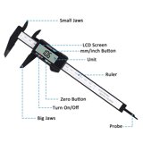 axGear Digital Caliper Measuring Tool Large LCD Screen 0-6Inch/150mm ...
