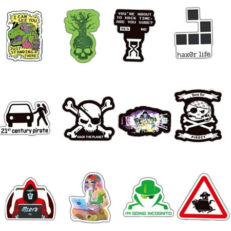 Honch Hacker Stickers Pack 50 Pcs Suitcase Stickers Vinyl Decals for ...