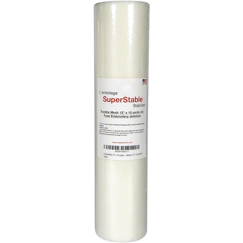 Fusible Mesh Stabilizer 1.5 oz 12 inch x 10 Yard Roll. SuperStable Fuse ...