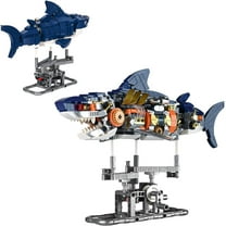 Mechanical Shark STEM Building Set,Sea Animal Toys Crossing Shark with ...