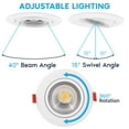 Luxrite 4 Inch Gimbal LED Recessed Light 11W=75W 5CCT, 2700K-5000K ...