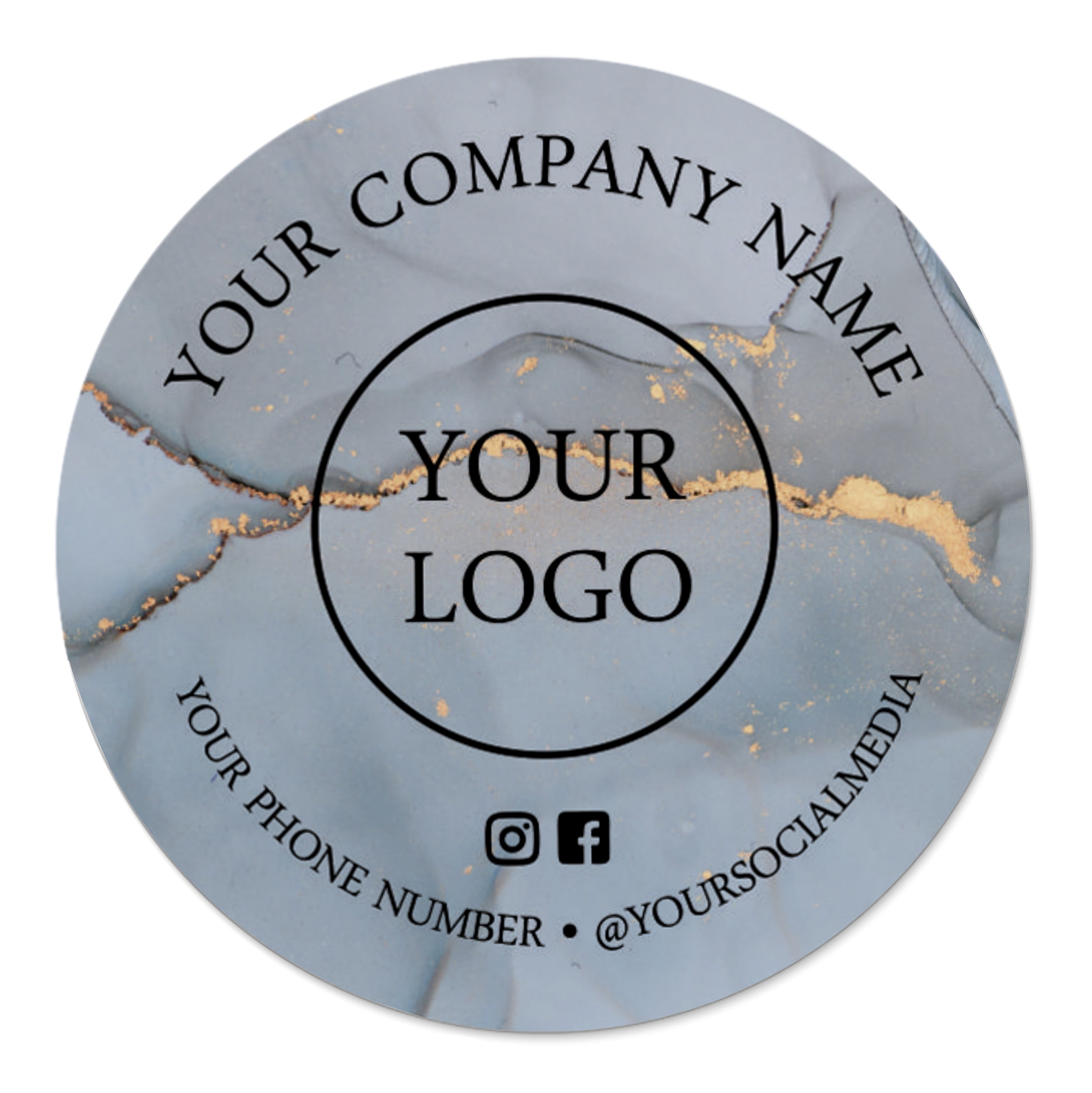 Printtoo Label Stickers for Small Business -100 RoundCustom Vinyl ...