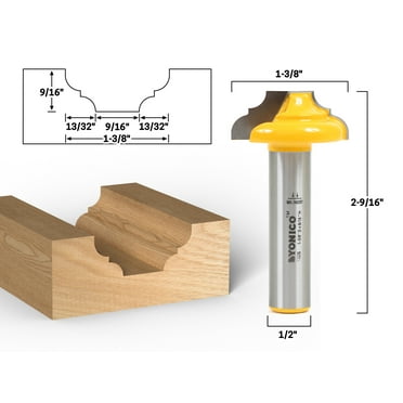 Mitered Door Molding & Chair Rail Router Bit - 1/2" Shank - Yonico ...