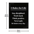 5 Rules for Life Canvas Art Print 30"L x 40"W Motivational Wall Decor ...