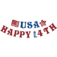1Set Glitter Letter Patriotic Pennant Banner Lightweight Hanging Flag ...