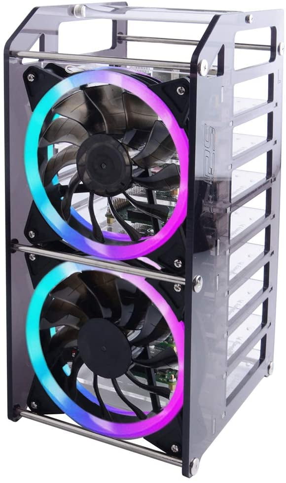 Geeekpi Raspberry Pi Cluster Case Raspberry Pi Rack Case Stackable Case With Cooling Fan 120mm