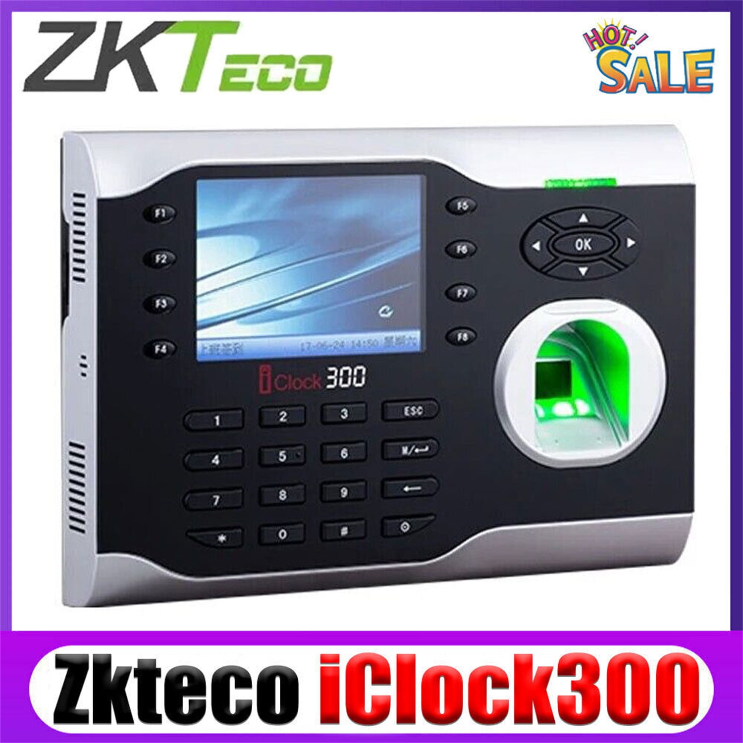 ZKTeco iClock300 WiFi Office Terminal Automatic Punch in and Out Time ...