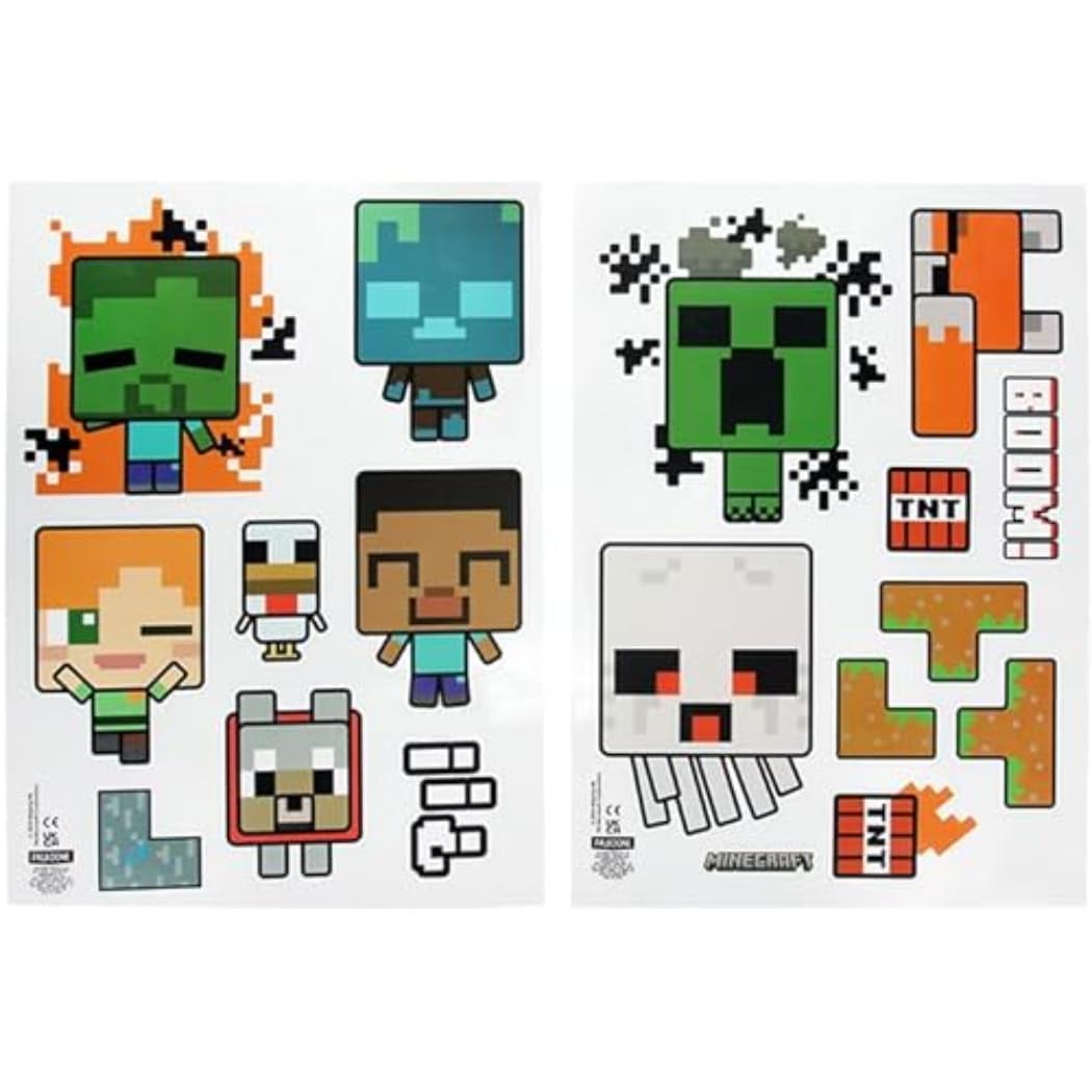 Calcomanías de pared Paladone Minecraft Overworld Gamer Icons Kids ...