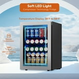 Ca'Lefort Retro Beverage Refrigerator Cooler, 77 Can Mini Fridge with ...
