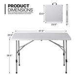 MoNiBloom Folding Table 4FT Portable Heavy Duty Plastic Foldable Table ...