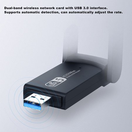 Gupbes Dual Antenna USB 3.0 WiFi Wireless Adapter Card 1200Mbps With ...