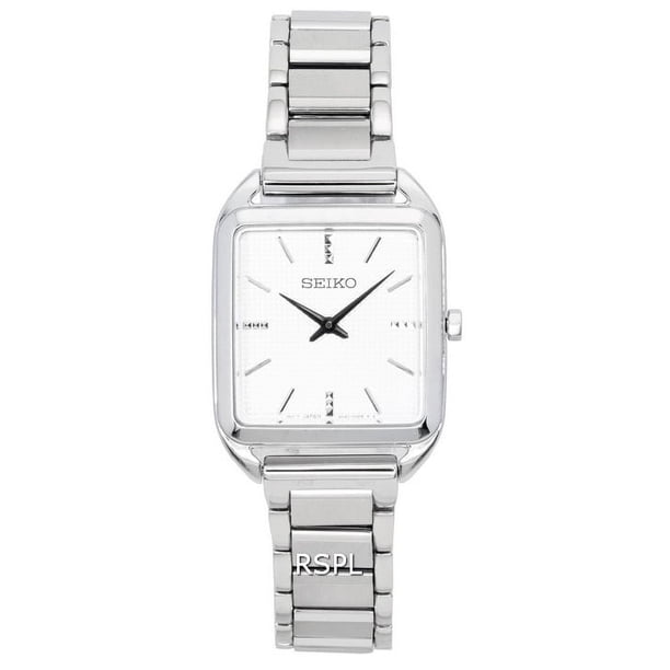 Seiko Stainless Steel White Dial Quartz SWR073 SWR073P1 SWR073P Women's ...