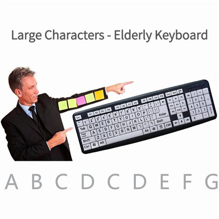 Ablenet Kinderboard Large Key Keyboard - Wired, USB 2.0, QWERTY - Black ...