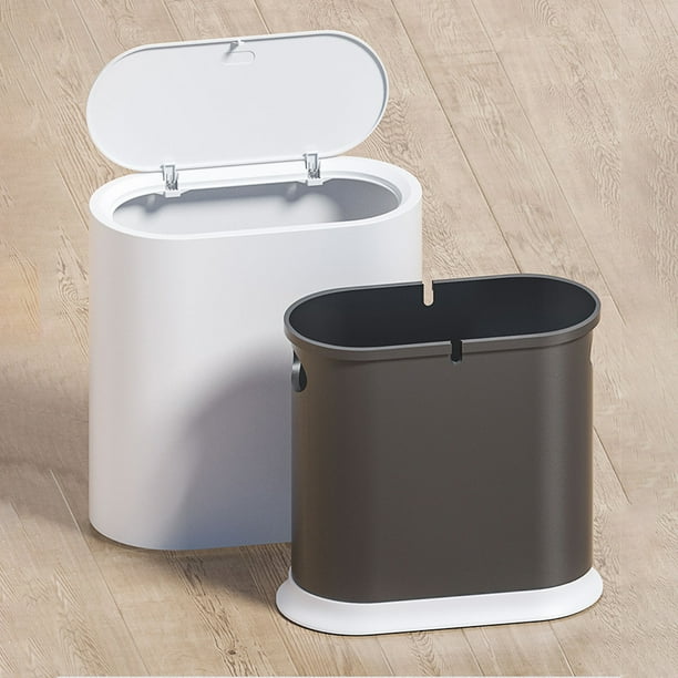 10 Liter Push To Open Lid Plastic Double Layer Waste Canister Sortable ...